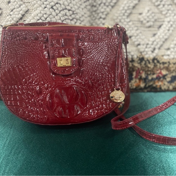 Brahmin | Bags | Brahmin Lizzie Chanti Red Crocembossed Crossbody Bag ...